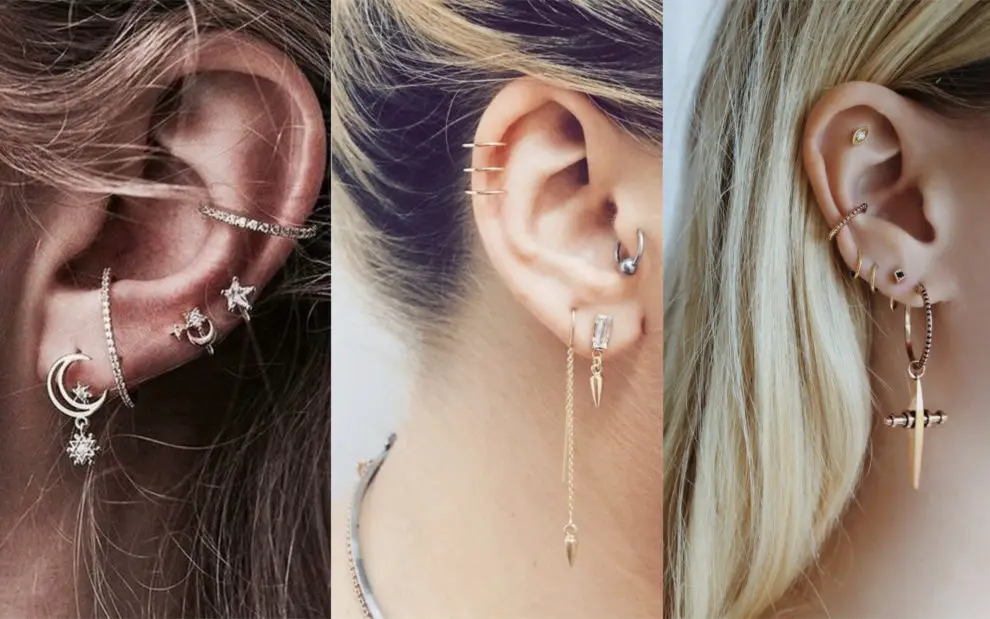 Piercings en la oreja +50 Estilos, tipos y tendencias (para un look ...