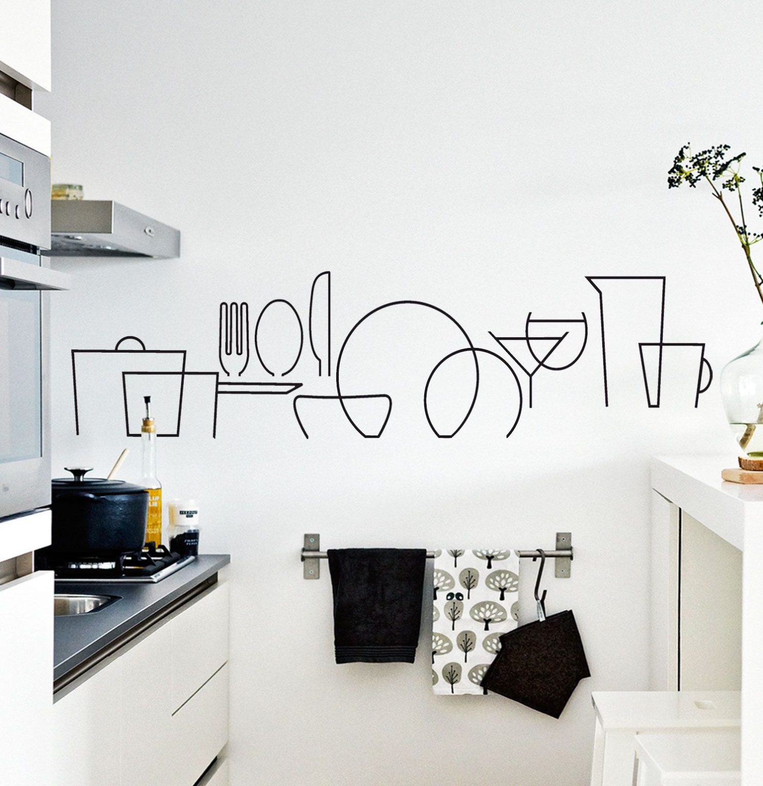+24 Ideas de decoración de una pared para cocina