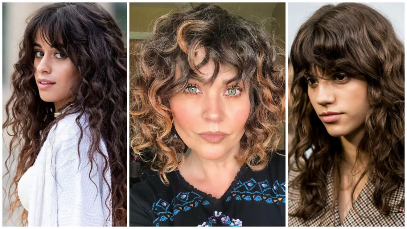 +14 Estilos de flequillo para pelo rizado que renovarán tu look