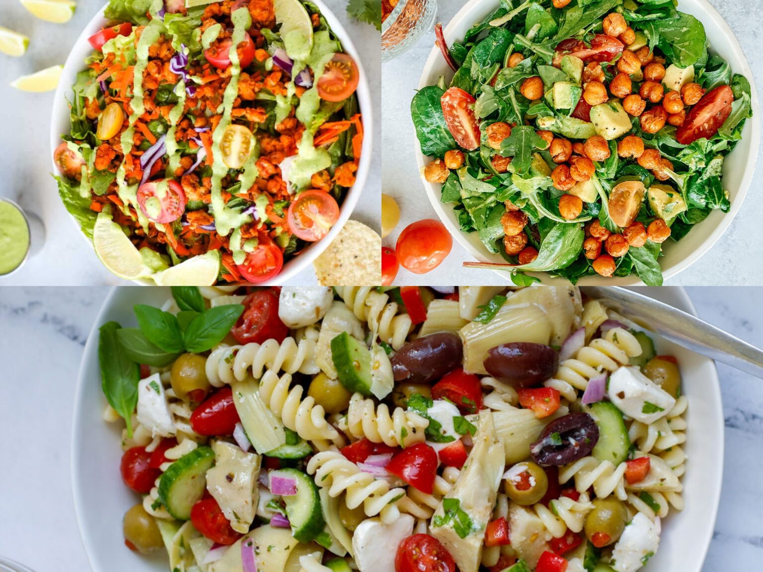 Ensaladas veganas nutritivas y deliciosas ¡Con aderezos! Paso a paso
